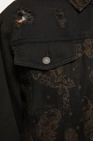 DISTURBIA Hexborn Baba Yaga Spliced Denim Jacket