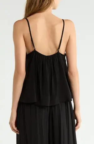 Elan Flowy Cover-up Camisole - Black
