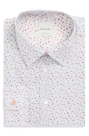 Paul Smith Floral Organic Cotton Shirt - Grey
