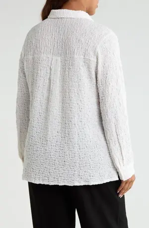 Eileen Fisher Classic Collar Textured Shirt