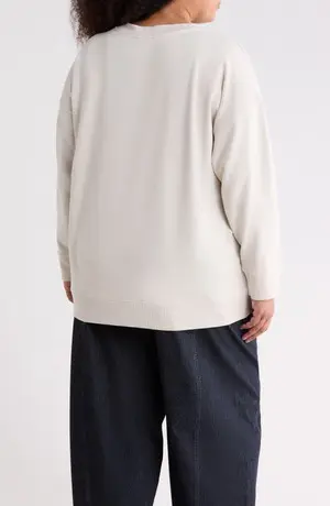 Eileen Fisher V-neck Organic Cotton Sweatshirt