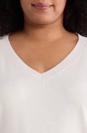 Eileen Fisher V-neck Organic Cotton Sweatshirt