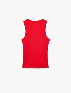 Koton Scoop Neck Ribbed Cotton Tank Top