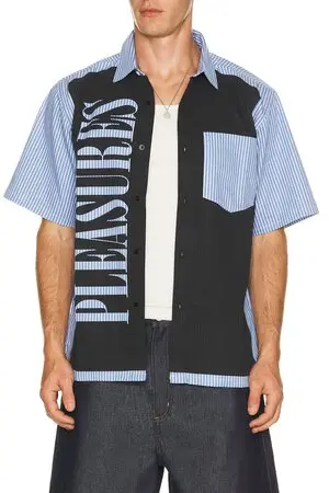 PLEASURES Onyx Button Up Shirt - Blue