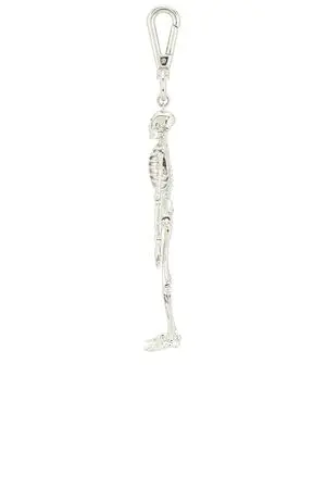 Alexander McQueen Dancing Skeleton Charm In Metallic Silver