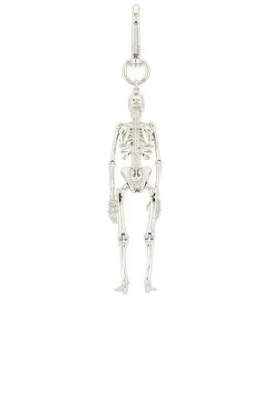 Alexander McQueen Dancing Skeleton Charm In Metallic Silver