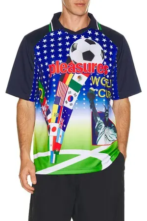 PLEASURES Flags Jersey In Blue