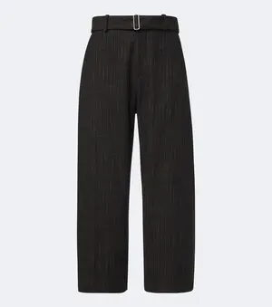 Studio Nicholson Checked Cotton And Wool-blend Wide-leg Pants - Brown