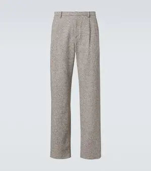 Agnona Wool-blend Straight-leg Trousers - Beige