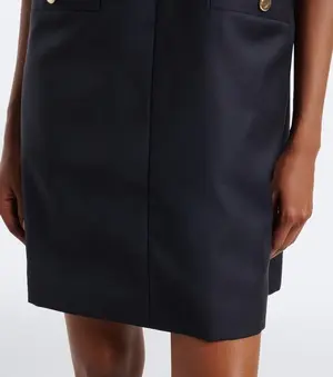 Moncler Tie-neck Virgin Wool Mini Dress