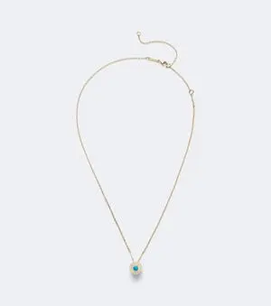 SUZANNE KALAN 18kt Yellow Evil Eye Pendant Necklace With Diamonds And Turquoise - Gold