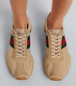 Gucci Tempo Suede-trimmed Sneakers