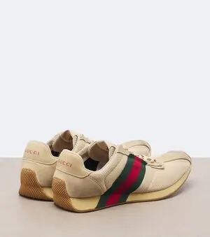 Gucci Tempo Suede-trimmed Sneakers