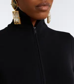 MUGLER Turtleneck Wool-blend Jersey Maxi Dress