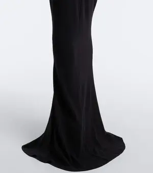 MUGLER Turtleneck Wool-blend Jersey Maxi Dress