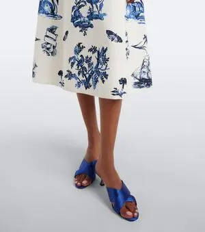 Erdem Floral Cotton-blend Faille Midi Dress
