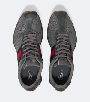 Gucci Tempo Suede-trimmed Sneakers
