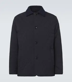 Agnona Quilted Wool-trimmed Jacket - Blue