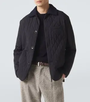 Agnona Quilted Wool-trimmed Jacket