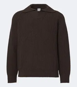 Eleventy Wool And Cashmere Polo Sweater - Brown