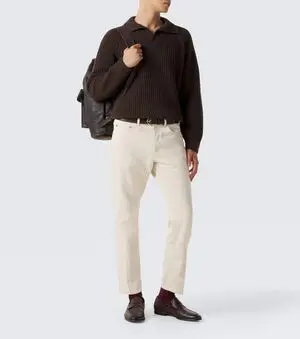 Eleventy Wool And Cashmere Polo Sweater