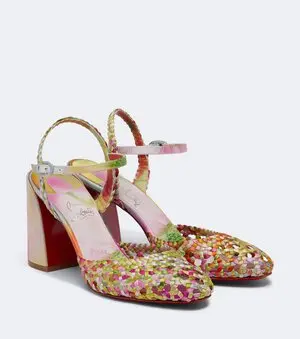 CHRISTIAN LOUBOUTIN Jane Nandina Crêpe Satin Pumps - Multicoloured