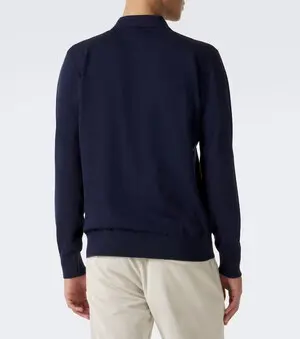 Eleventy Cotton And Cashmere Polo Sweater
