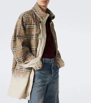 Burberry Checked Cotton Gabardine Parka