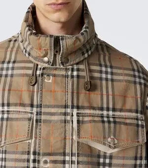 Burberry Checked Cotton Gabardine Parka