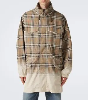 Burberry Checked Cotton Gabardine Parka