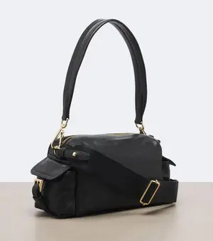 Prada Lamb Leather Shoulder Bag - Black