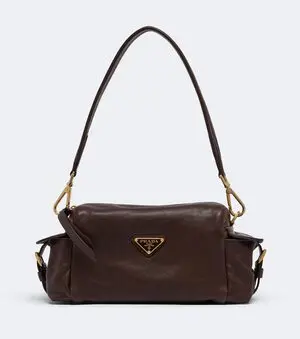 Prada Lamb Leather Shoulder Bag - Brown