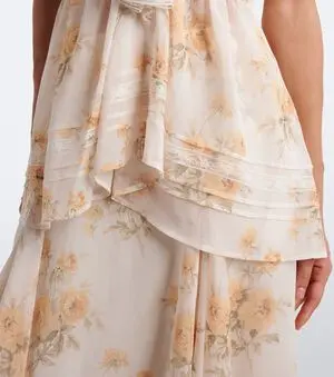 XU ZHI Floral Lace-trimmed Top