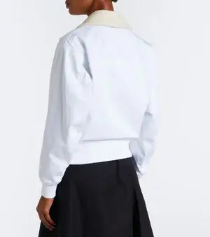 Bottega Veneta Intrecciato Cotton Blouson Jacket - White