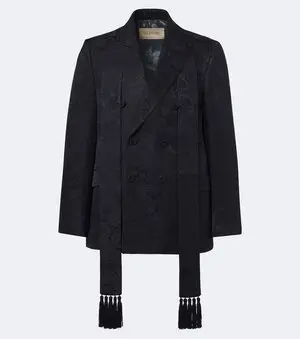 Valentino Garavani Floral Jacquard Linen And Silk Blazer