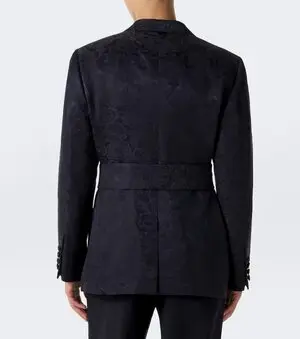 Valentino Garavani Floral Jacquard Linen And Silk Blazer