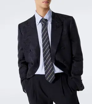 Valentino Garavani Floral Jacquard Linen And Silk Blazer