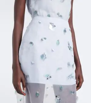 Simkhai Delilah Embellished Midi Skirt - Blue