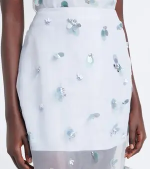 Simkhai Delilah Embellished Midi Skirt - Blue