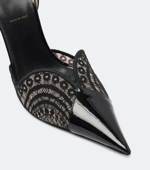TOM FORD Lace And Patent Leather Pumps - Black