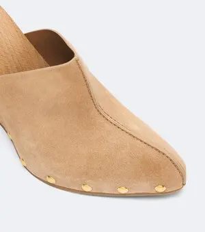 Balmain Suede Wedge Clogs