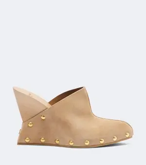Balmain Suede Wedge Clogs