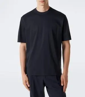 Agnona Cotton And Silk Jersey T-shirt - Blue