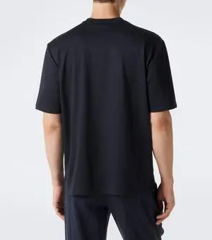 Agnona Cotton And Silk Jersey T-shirt - Blue