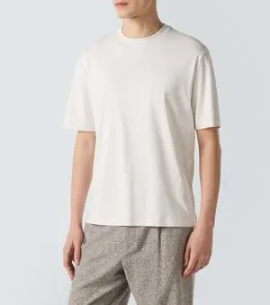 Agnona Cotton And Silk Jersey T-shirt - White