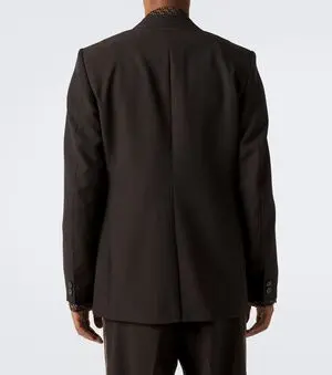 WALES BONNER Atto Satin-trimmed Virgin Wool Blazer