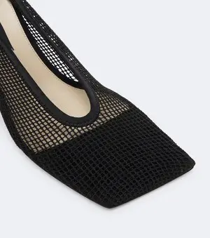 CHRISTEN Edge Stretch Suede-trimmed Mesh Pumps
