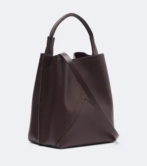 Victoria Beckham Leather Bucket Bag - Burgundy