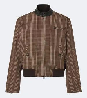 WALES BONNER Axis Checked Virgin Wool Jacket - Brown