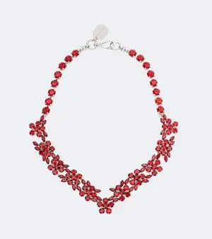 Simone Rocha Crystal Embellished Necklace - Red